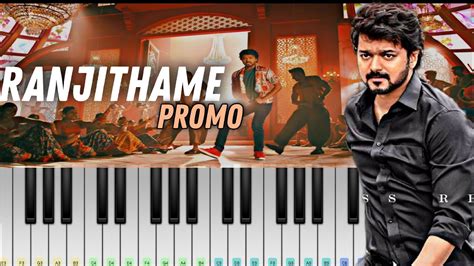 Ranjithame Promo Varisu Thalapathy Vijay Easy Piano Cover With Notes Youtube
