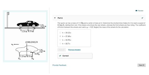 Solved The Sports Car Has A Mass Of 15 Mg Mg And A Center
