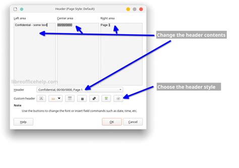 Page Setup Libreoffice Calc Sheet With Header And Footer