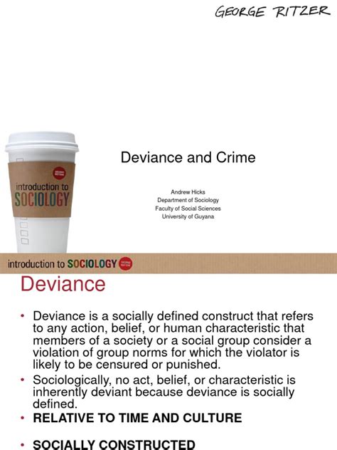 Deviance And Crime Lecture Pdf Deviance Sociology Social Stigma