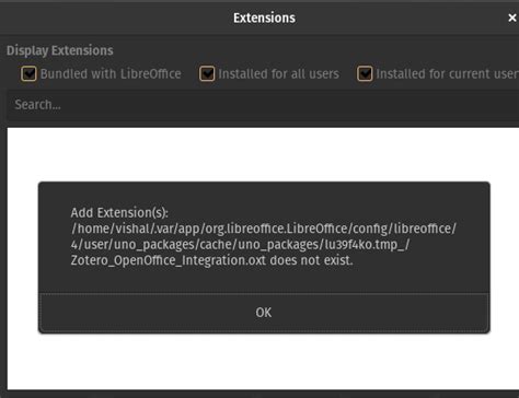 Extension Are Not Installing On Libreoffice Flatpak After Update