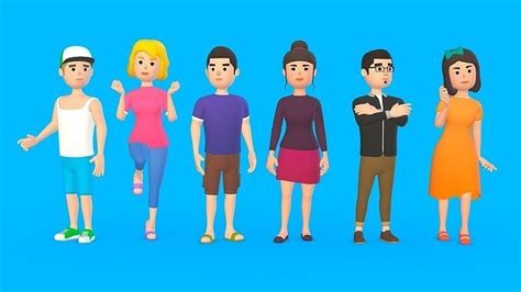 D Model HYPER CASUAL CHARACTERS VOL VR AR Low Poly CGTrader