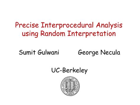 ppt precise interprocedural analysis using random interpretation