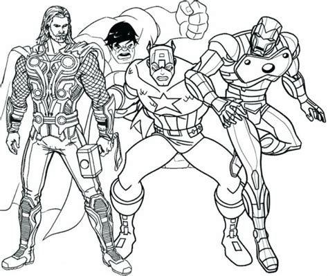 Thor Hulk Captain America E Iron Man Da Colorare Scarica Stampa O