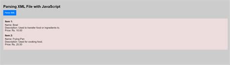 Parse Xml Using Javascript