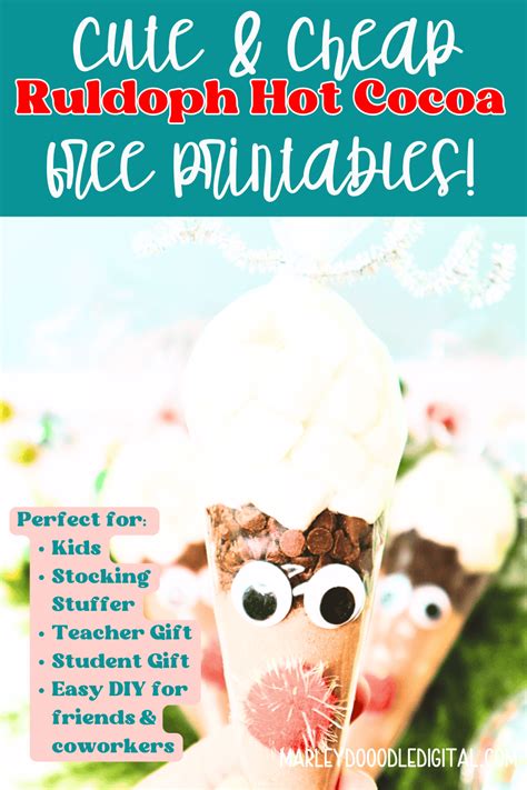 Diy Reindeer Hot Chocolate Cones W Printable Easy Christmas T