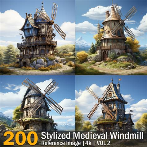 Artstation Stylized Medieval Windmill Reference Images 4k Artworks