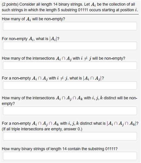 2 Points Consider All Length 14 Binary Strings Let