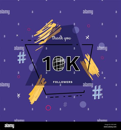 K Followers Thank You Post With Decoration Subscribers Banner Greeting Card For Social