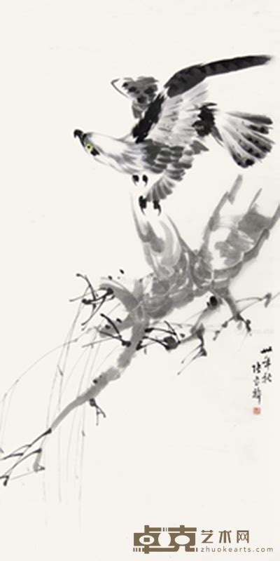 辛巳（1941年）作 鹰 立轴 水墨纸本2017迎春艺术品拍卖会蓝天国拍拍品价格图片拍卖专场拍卖会预展拍卖会结果卓克拍卖频道
