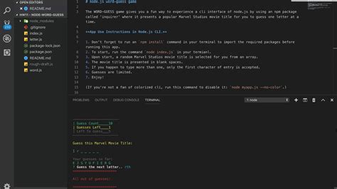 node js word guess game demo youtube
