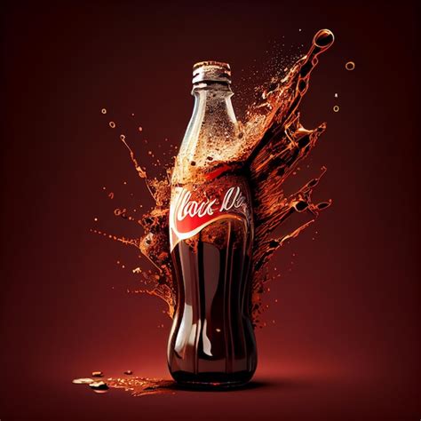 Premium Ai Image A Bottle Of Coca Cola Is Being Poured Into A Red