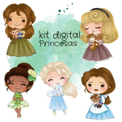 Kit Digital Princesas 406 Elo7 Produtos Especiais