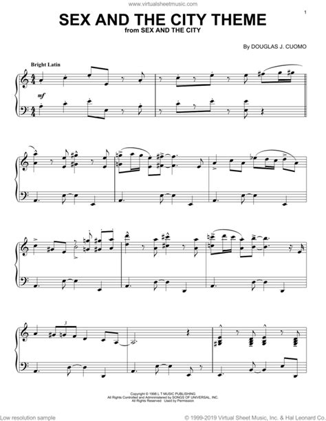 Sex And The City Theme Sheet Music For Piano Solo Pdf