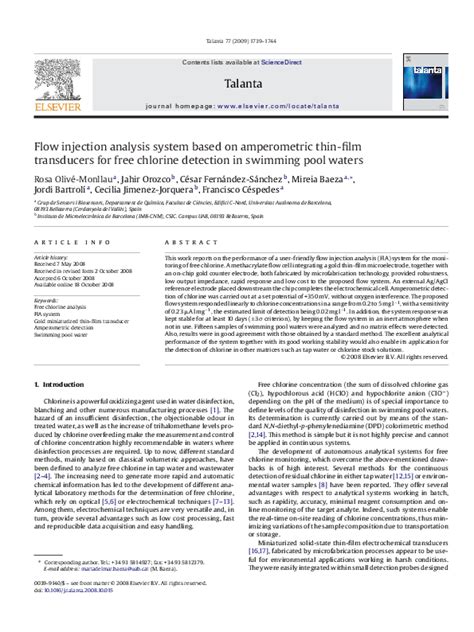 Pdf Flow Injection Analysis System Based On Amperometric Thin Film Transducers For Free