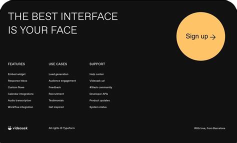 footer navigation with big sign up button ui ux patterns and examples