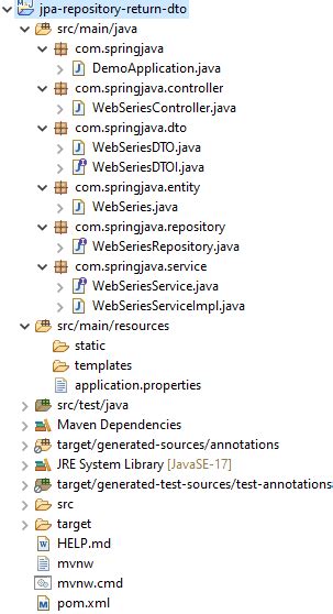 how to return dto from jpa repository