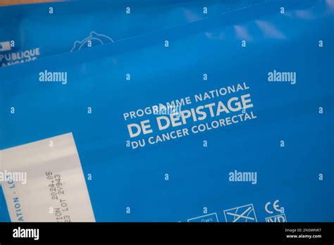 French Colorectal Screening Kit Sent To Patient At Home Editorial Use