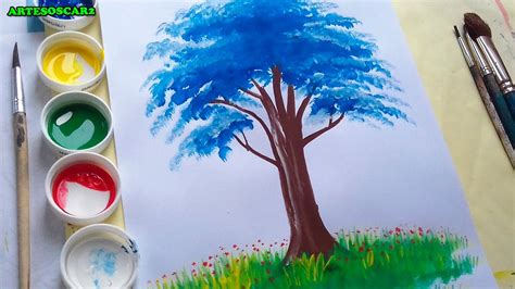 Arriba Discriminar Física arbol con temperas hacer los deberes castillo