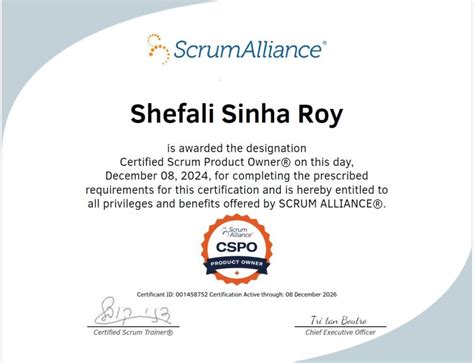 Shefali Sinha Roy Pmp Csm Cspo On Linkedin Im Happy To Share That
