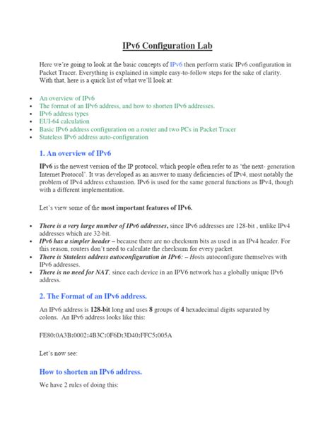 ipv6 configuration lab pdf