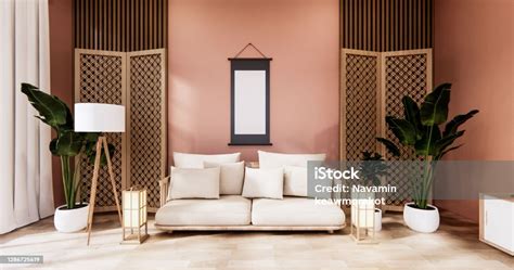 현대적인 디자인과 혼합 된 전통적인 일본 스타일의 거실3d 렌더링 3차원 형태에 대한 스톡 사진 및 기타 이미지 3차원 형태 가구 가을 Istock
