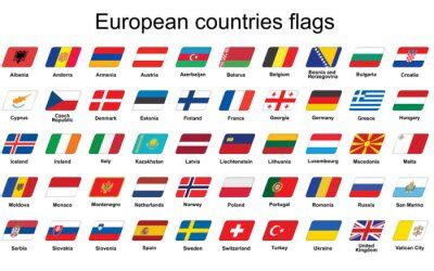 Naklejka zestaw Flagi państw europejskich ikon na wymiar deutschland