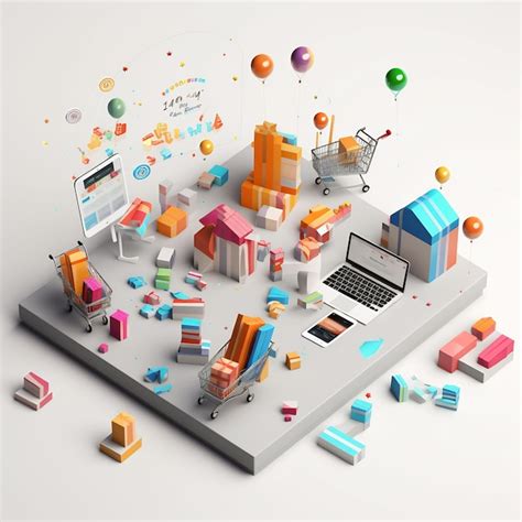 Premium Ai Image A Colorful Display Of A Computer With A Picture Of A