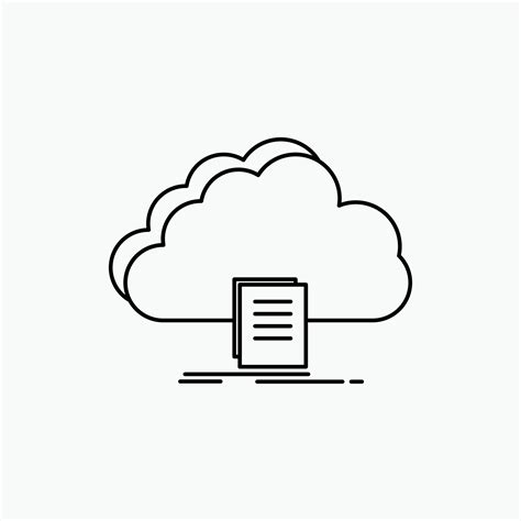 Cloud Access Document File Download Line Icon 13326651 Vector Art
