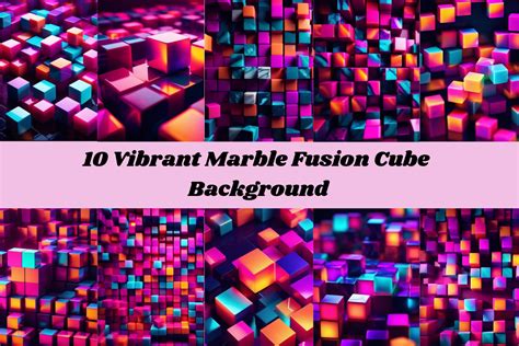 10 Vibrant Marble Fusion Cube Background Gráfico Por Cycynms · Creative