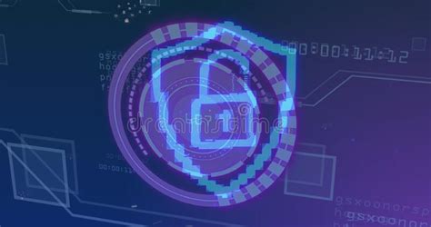 Image Of Scope Scanning With Padlock Icon Over Data Processing Stock