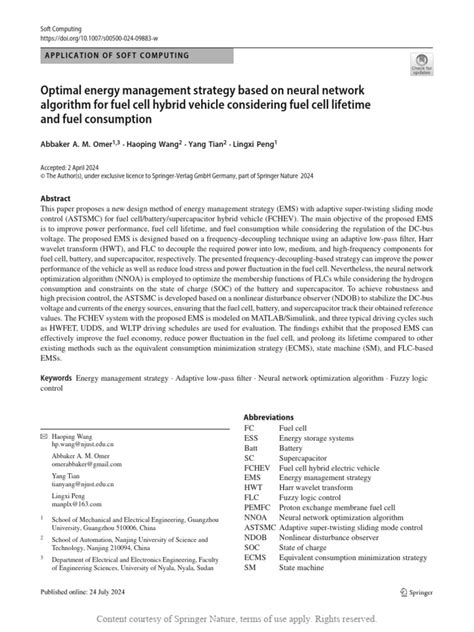 Optimal Energy Management Strategy Based On Neural Network Algorithm For Fuel Cell Hybrid