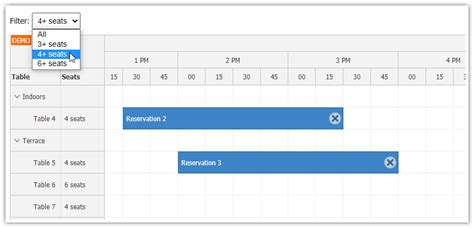 Php Restaurant Table Reservation Application Html Javascript Frontend Daypilot Code