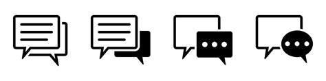 Chat Icons Vector Isolated Element Set Of Talk Bubble Speech Signs