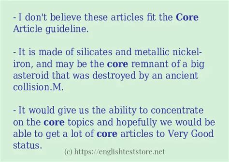 Core How To Use In Sentences Englishteststore Blog