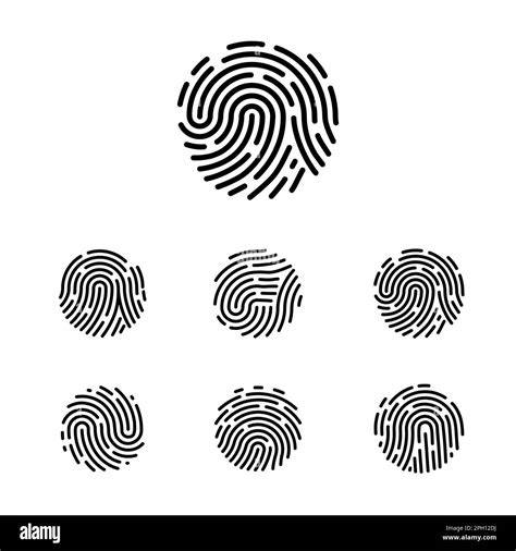 Unique Fingerprint Icon Human Finger Imprint Logo Thumb Print For Access Personal Property