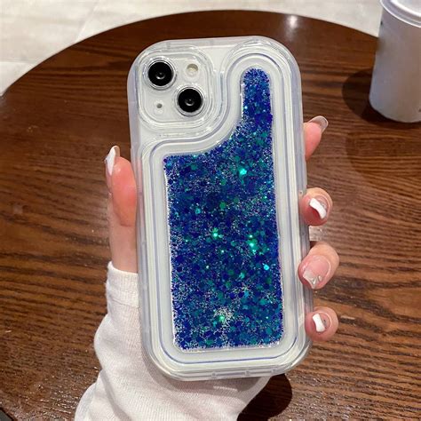 For Iphone 11 Pro Chameleon Sequins Epoxy Phone Case Blue