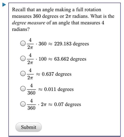 Solved Recall That An Angle Making A Full Rotation Measures