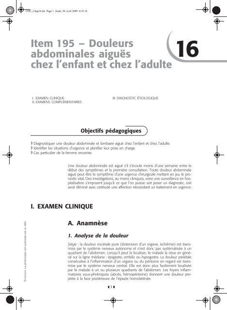 Item 195 Douleurs abdominales aiguës chez l enfant et SNFGE