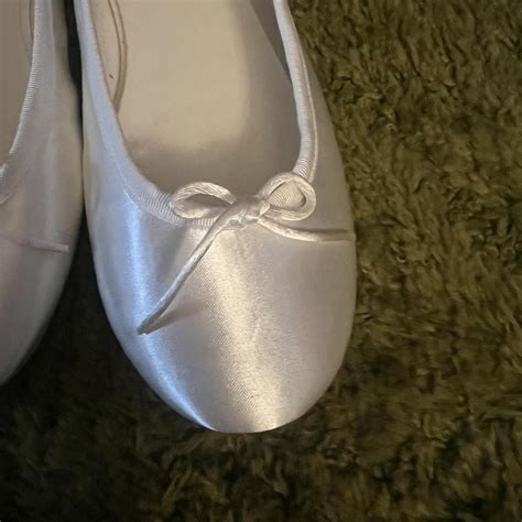 Beautiful Elegant White Silky Ballet Flats These Depop