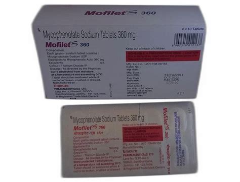 Mycophenolate Sodium Tablets At Rs 1500 Box Mycophenolate Mofetil Tablets In Ahmedabad Id