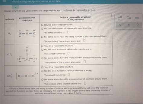 solved recognizing exceptions to the octet rule decide