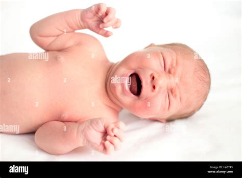 Newborn Baby Crying Stock Photo Alamy