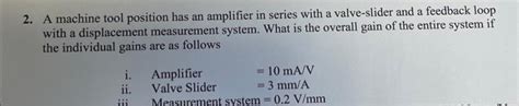 Solved 2 A Machine Tool Position Has An Amplifier In Series