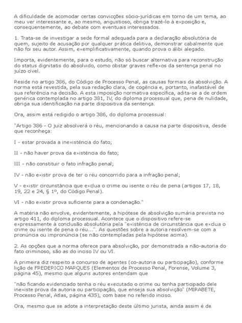 Artigo 386 Cpp Pdf Presunção De Inocência Procedimento Criminal