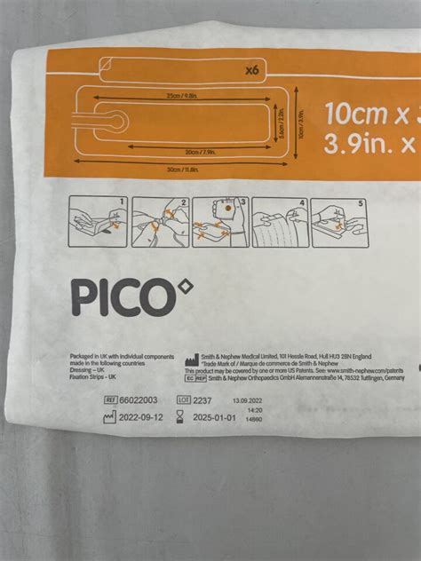 New Smith And Nephew 66022003 Pico 7 Npwt Dressing 10cm X 30cm Disposables General For Sale