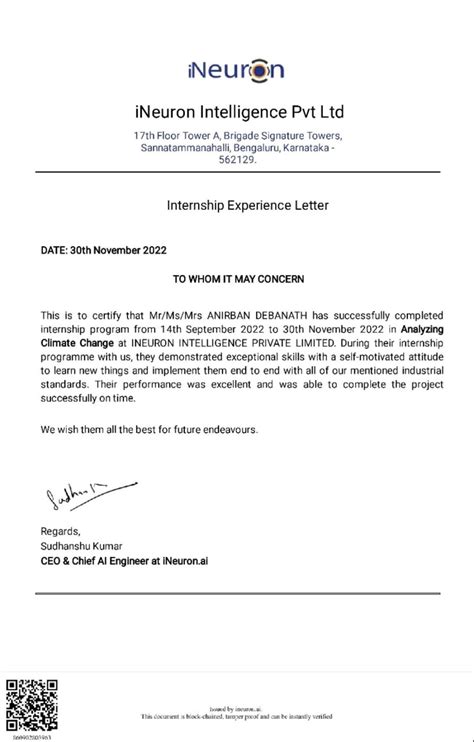 Anirban Debnath On Linkedin I Have Done My Internship Program From