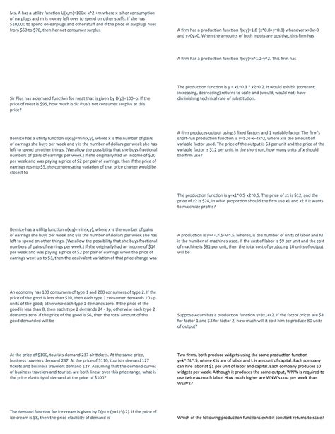 Econ 301 Exam 2 Tophat Questions Ms A Has A Utility Function U X M 100x−x 2 M Where X Is