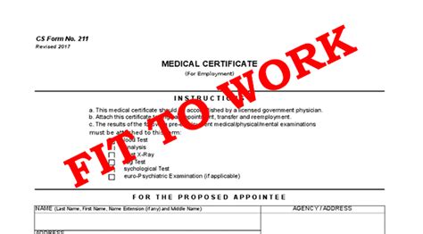 Download Your Medical Certificate Cs Form No 211