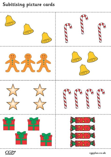 Christmas Subitising Numbers 1 To 5 Reception Cgp Plus